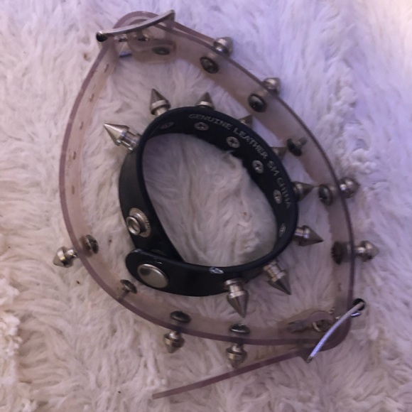 Hot Topic | Jewelry | Punk Rock Spike Collar And Bracelet Set | Poshmark